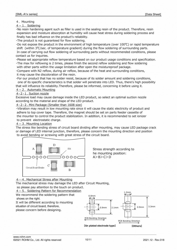 ROHM SML-A12UTT86 technical document page 10