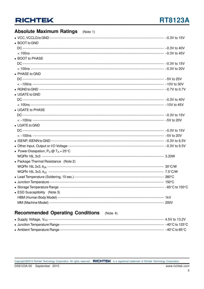 RT8123A datasheet page 5