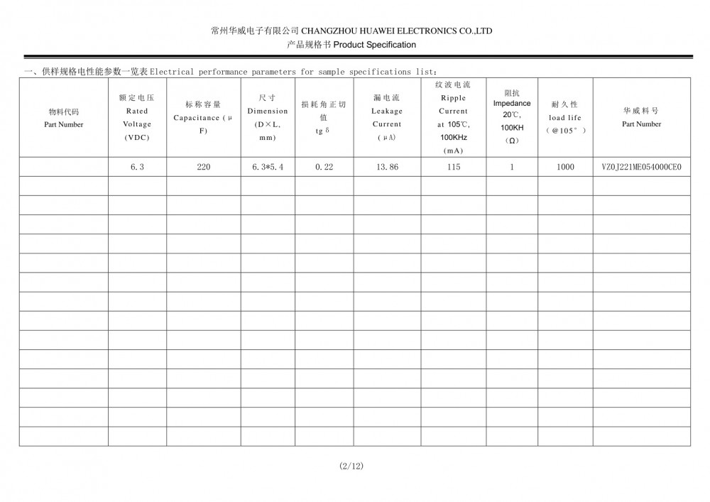 VZ series specification page 4