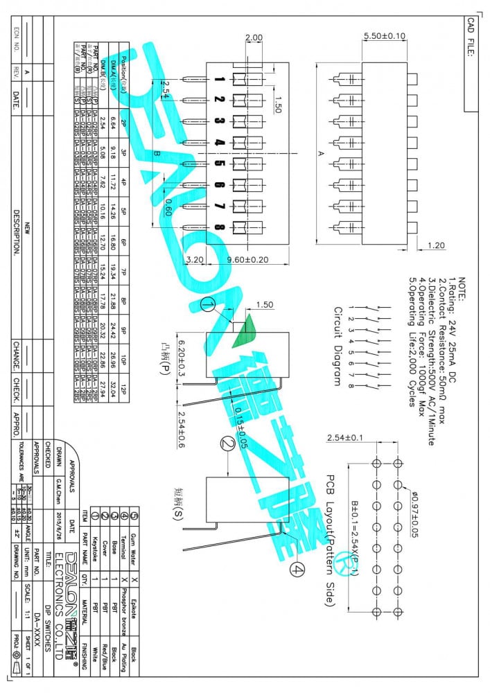 DEALON DA-02RP technical drawing page