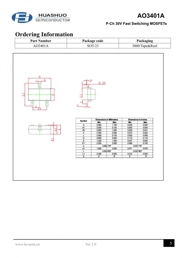 AO3401A datasheet page 5