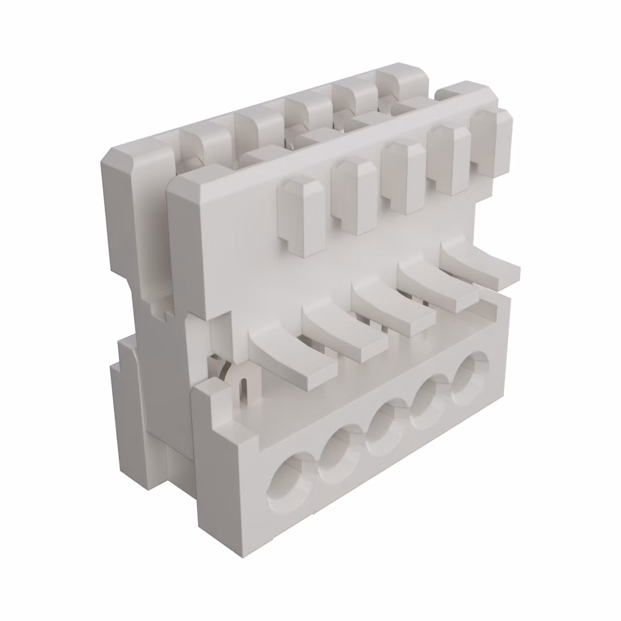 Appli-Mate RAST 2.5 IDT Housing, 2.50mm Pitch, Direct/Indirect, Female, 5 Circuits, Position Keys A, B, E, and F Removed, Polarizing Rib Between Circuits 2 and 3