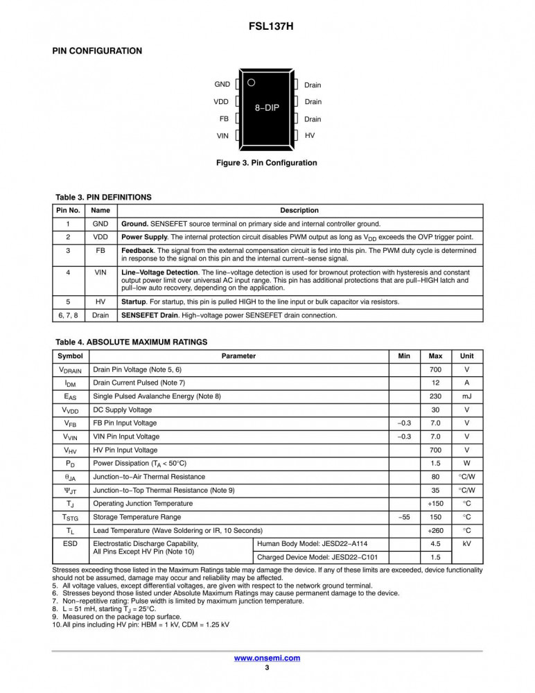 FSL137H datasheet page 3