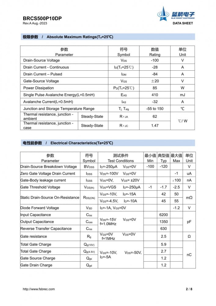 BRCS500P10DP datasheet page 2