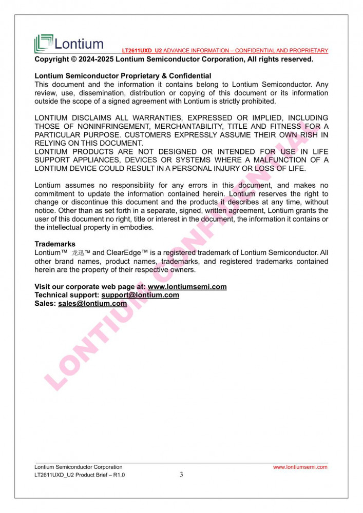 LT2611UXD technical document page 3