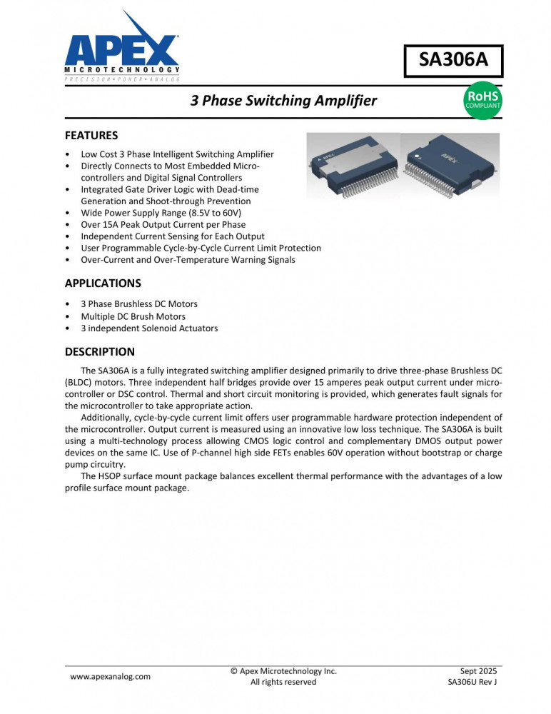 SA306 datasheet page 1