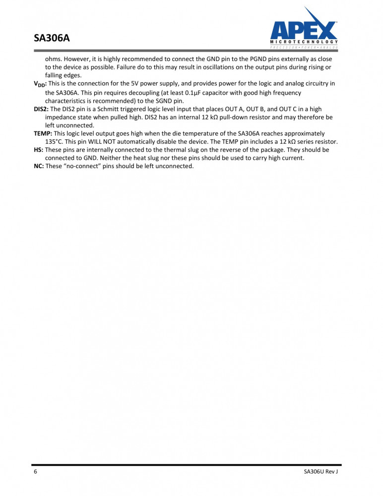 SA306 datasheet page 6