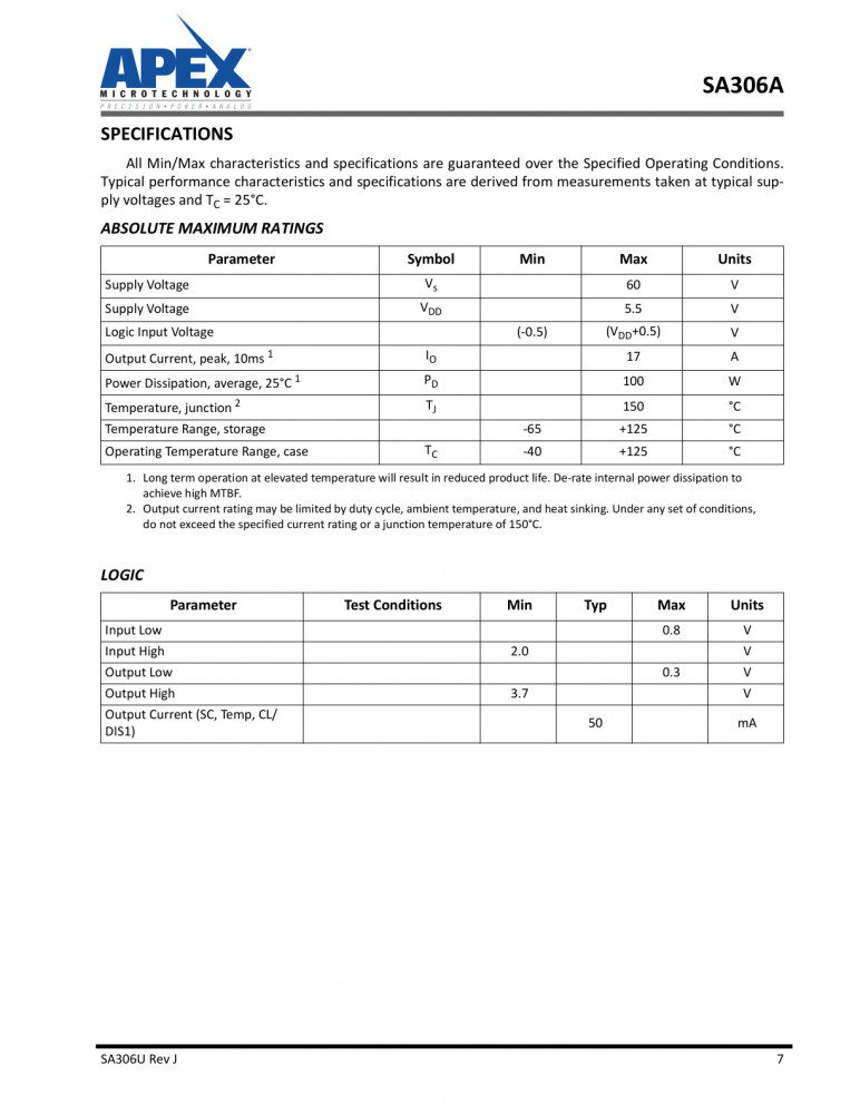 SA306 datasheet page 7