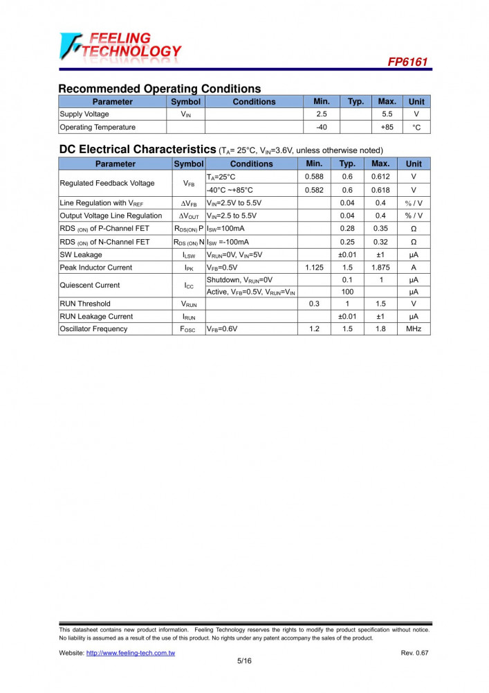 FP6161KR-LF-ADJ datasheet page 5
