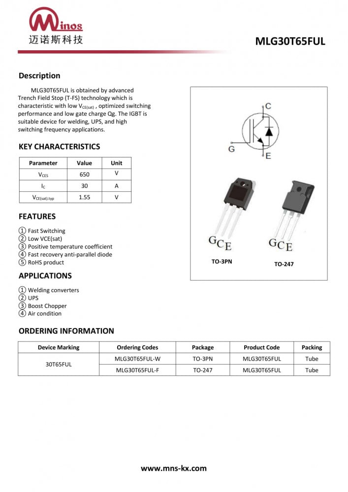 MLG30T65FUL datasheet page 1