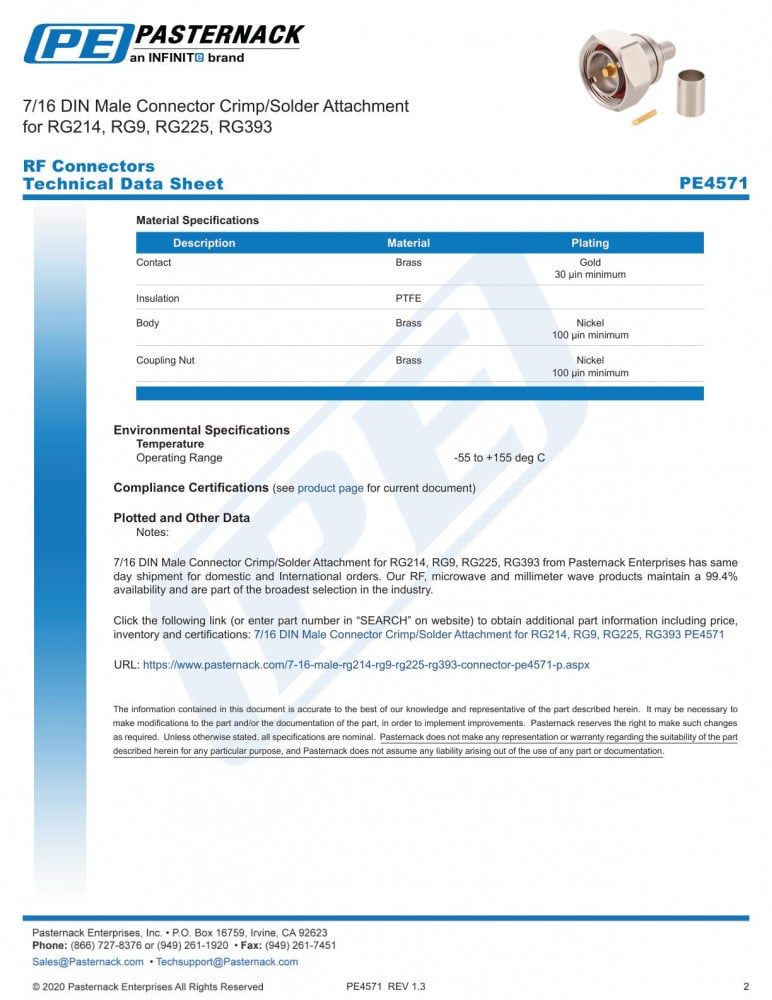 PASTERNACK PE4571 datasheet page 2