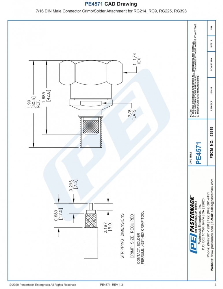 PASTERNACK PE4571 datasheet page 3