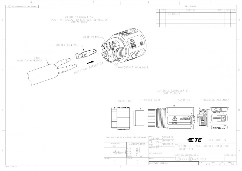 TE Connectivity 2379239-1 controlled drawing page 2