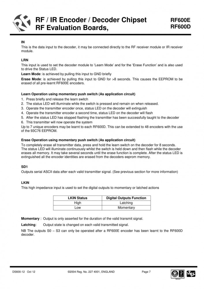 RF600E-SO technical document page 7