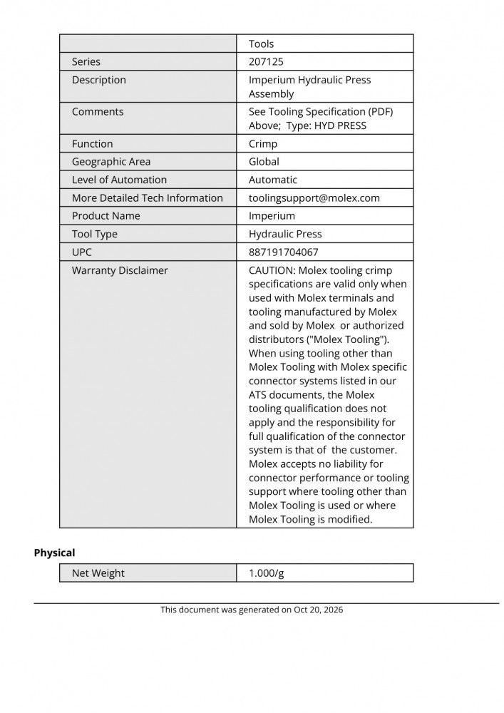 Technical document image 2 for MOLEX 192862000