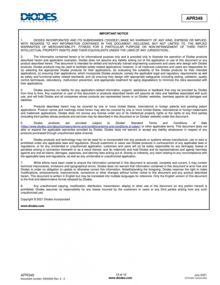 APR349W6-7 datasheet page 10
