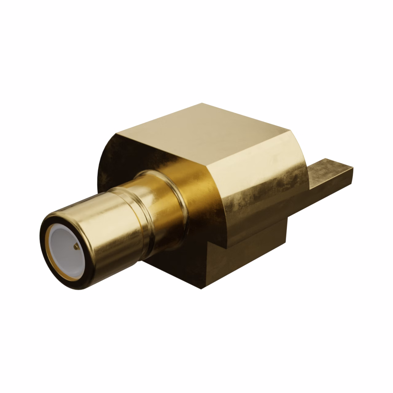 SMB Jack, Straight, PCB Receptacle, Edge Mount, Brass Body, Gold (Au) Plated, 50 Ohms for sale