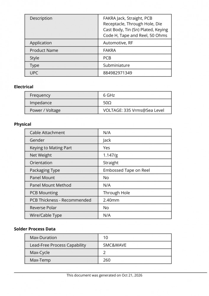 Technical document image 2 for MOLEX 733960697