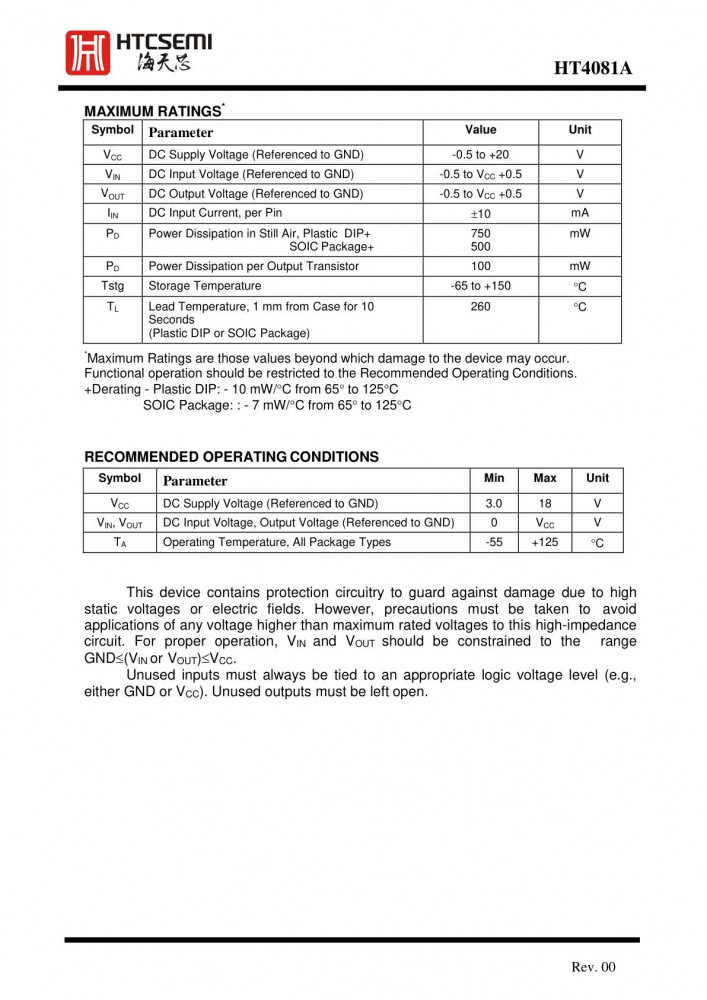 HT4081ARZ technical document page 2