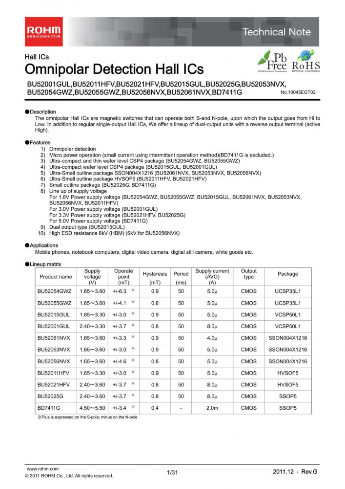 BU52003GUL-E2 technical document page 1