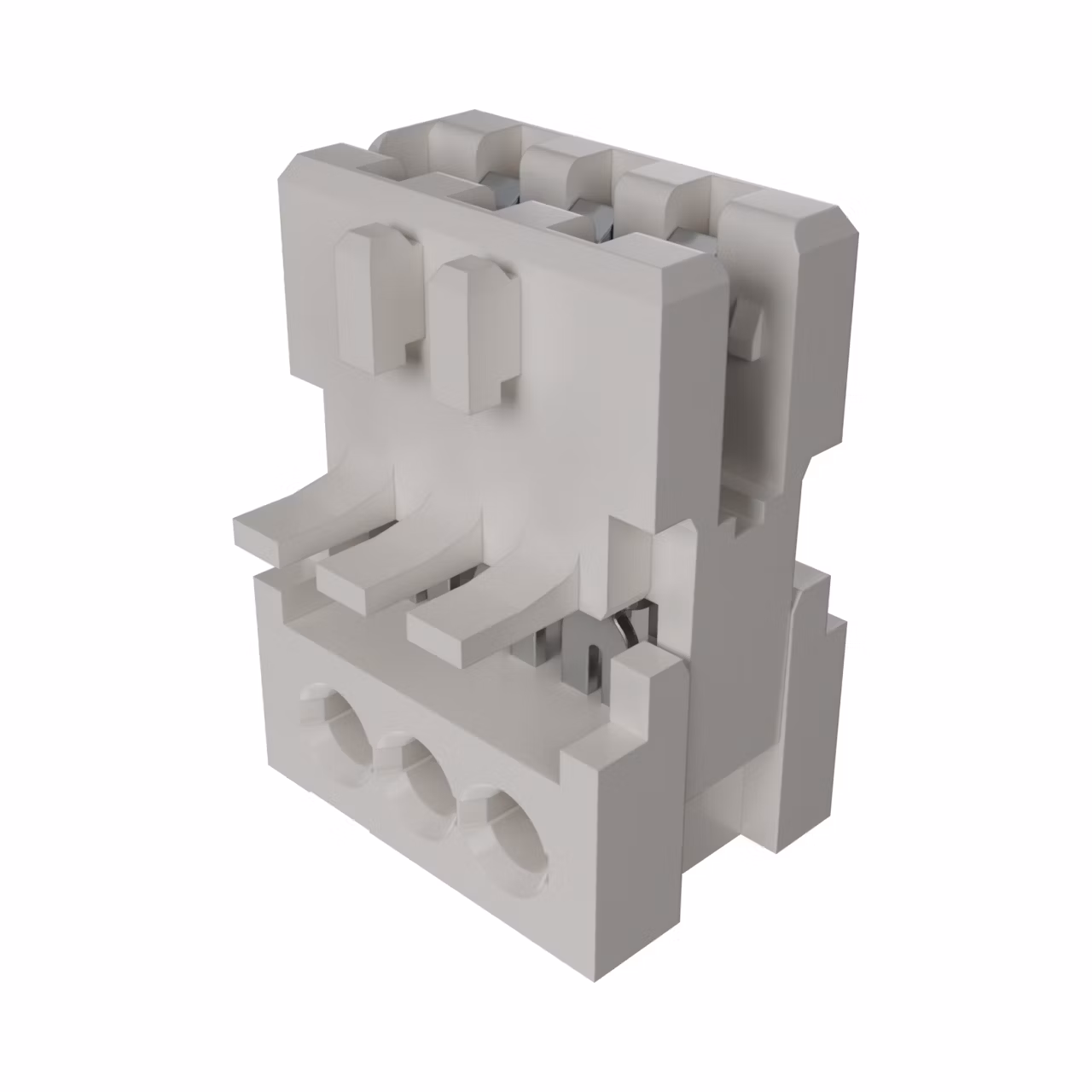 Appli-Mate RAST 2.5 IDT Housing, 2.50mm Pitch, Female, 3 Circuits, Beaded Terminal, Position Keys A & D Removed, 1 Open and 1 Slotted Endwall, Green Color Stripe for sale