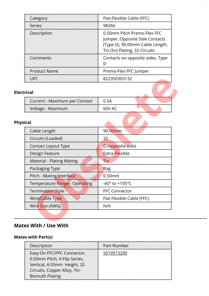 Technical document image 2 for Molex 982660644