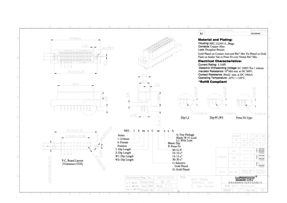 WingTAT 9001-16201C00A technical document page