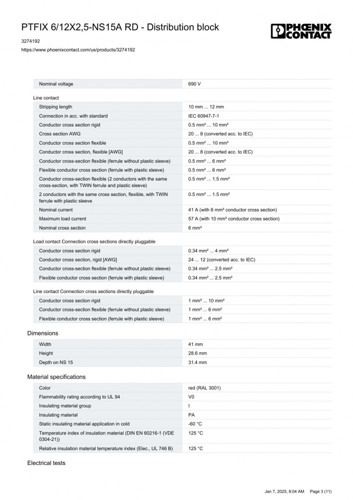 Phoenix Contact 3274192 technical document page 3