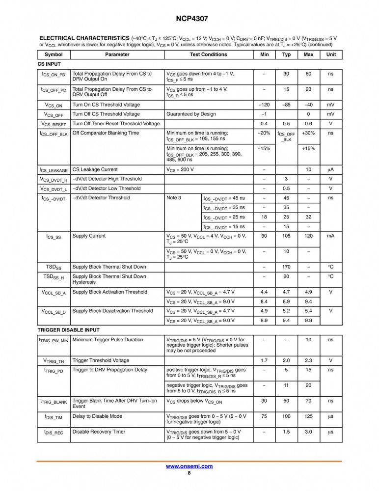 NCP4307 datasheet page 8