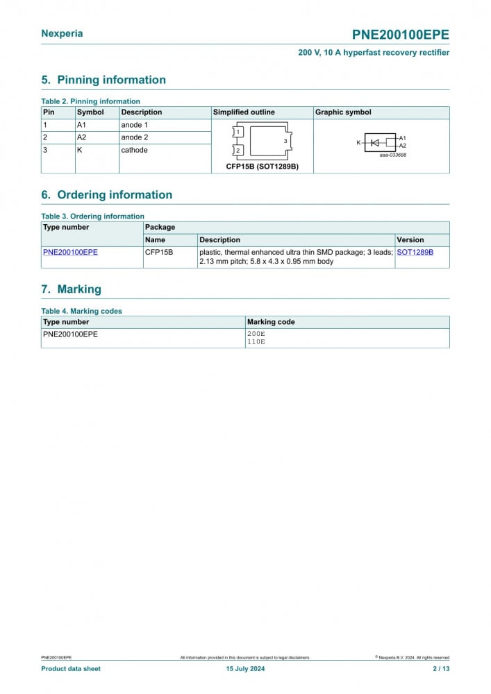 PNE200100EPEZ datasheet page 2