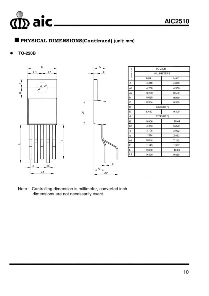 AIC2510 datasheet page 10