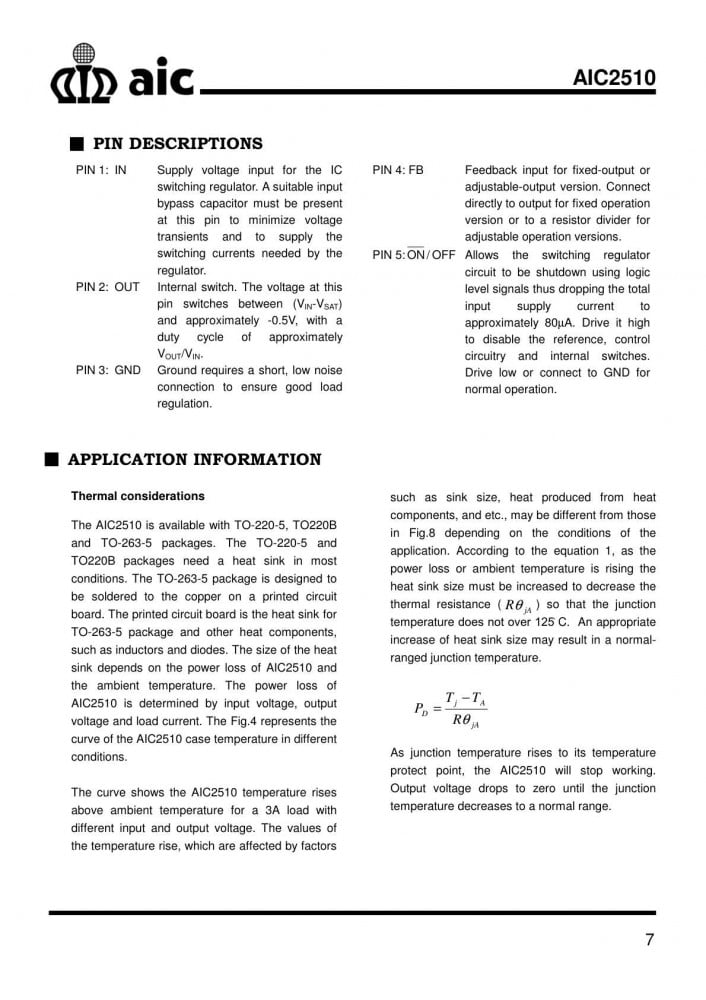 AIC2510 datasheet page 7