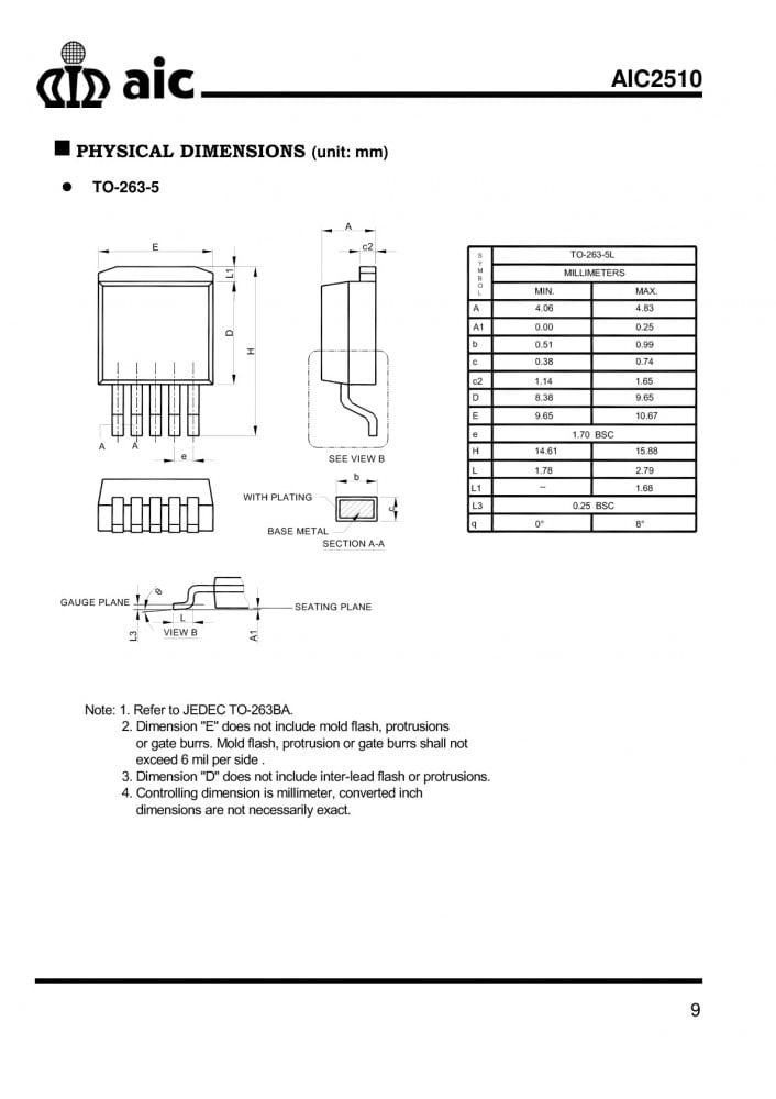 AIC2510 datasheet page 9