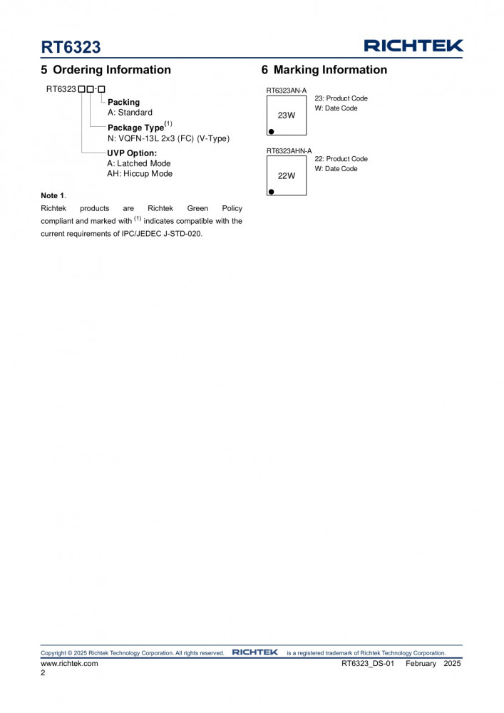 RT6323 technical document page 2
