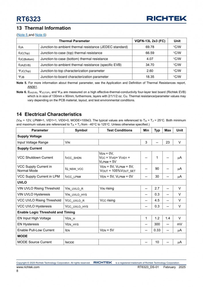 RT6323 technical document page 8