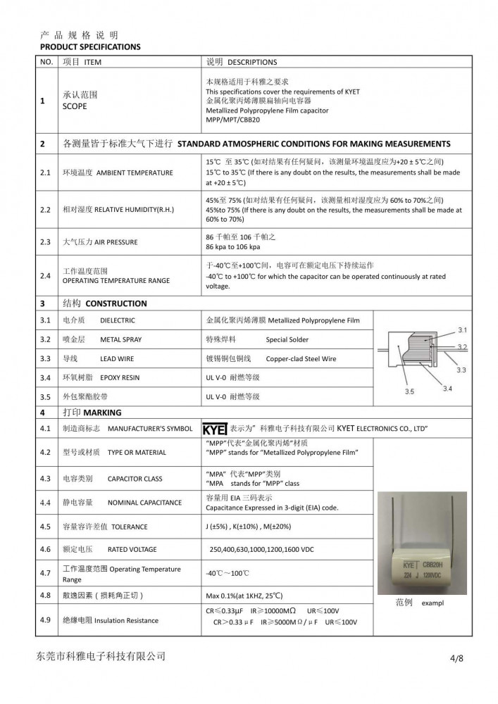 KYET MPT224J3L332317 specification page 4