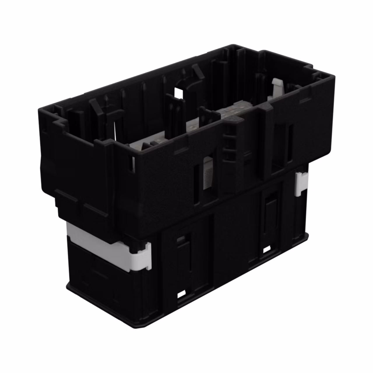 MX-DaSH Unsealed 2x2 Male Connector Assembly, without Wire Dress Cover Latch, Configuration 5, Keying Option A, Black