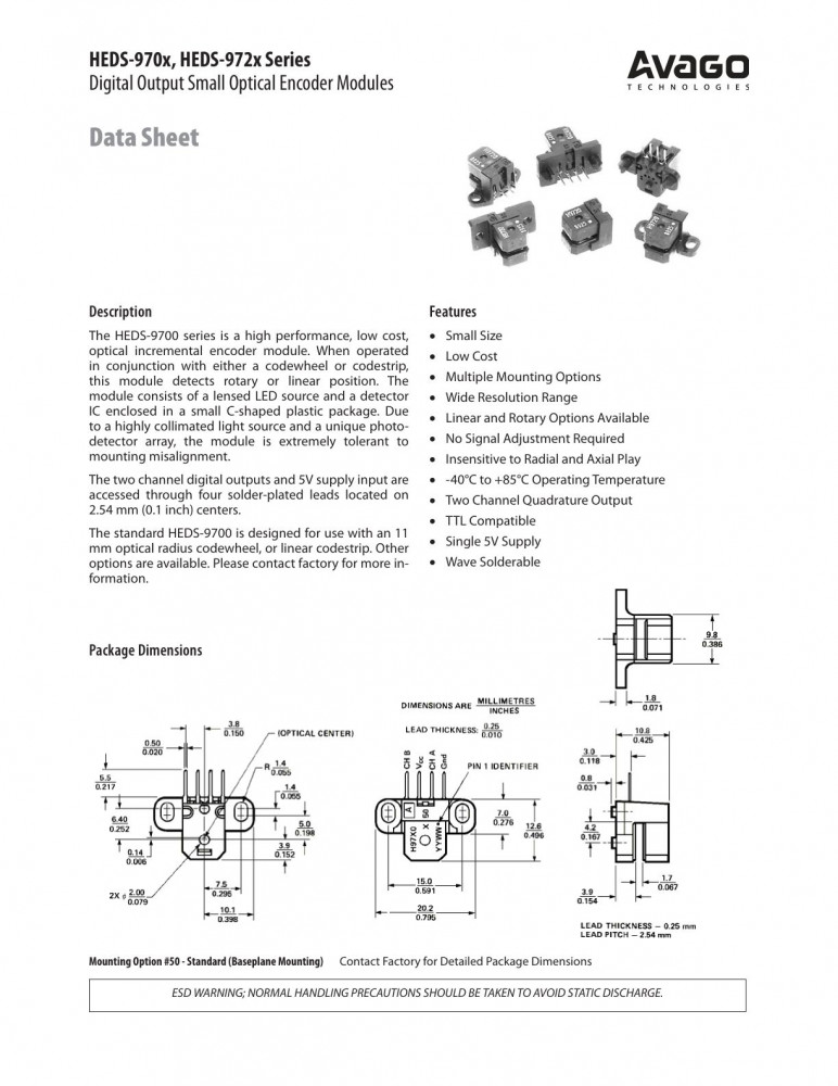 HEDS-9700 datasheet page 1