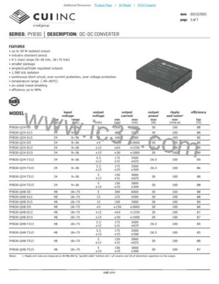 CUI PYB30-Q48-T512 Off-Board DC DC Converter for sale