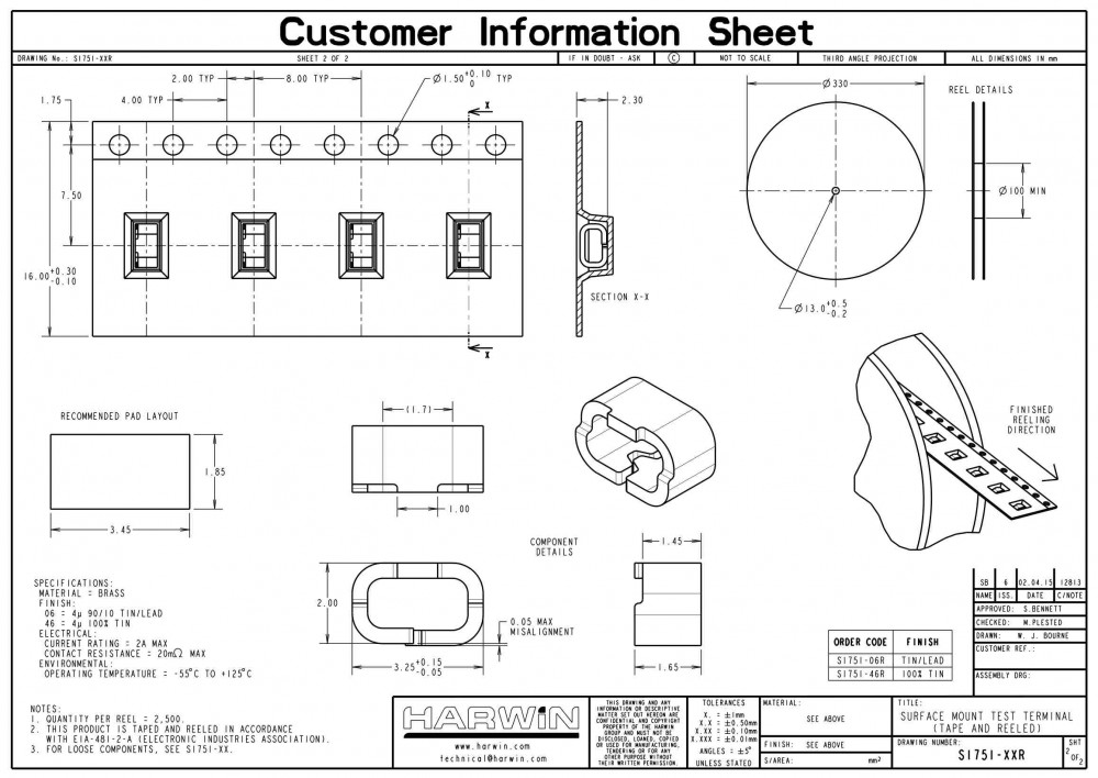 S1751-46R-Harwin technical document page
