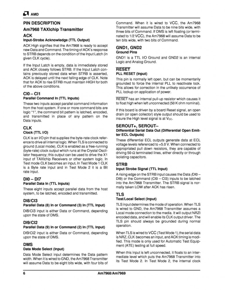 AM7968-125JC datasheet page 7