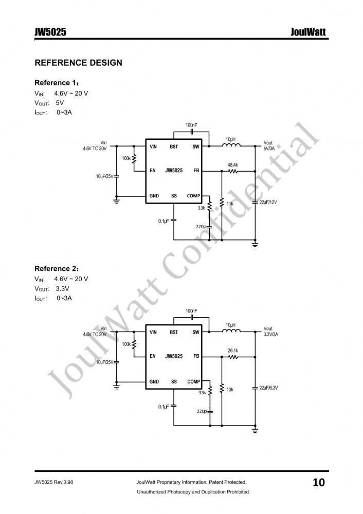 JW5025 datasheet page 10