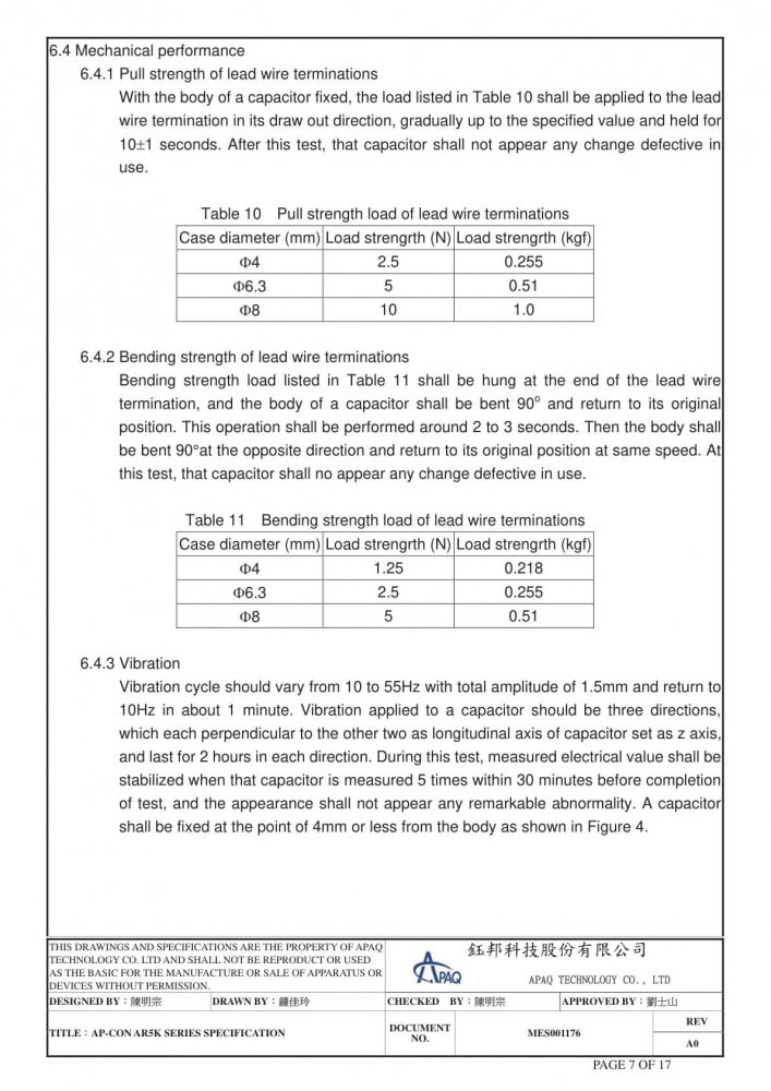 APAQ specification page 7
