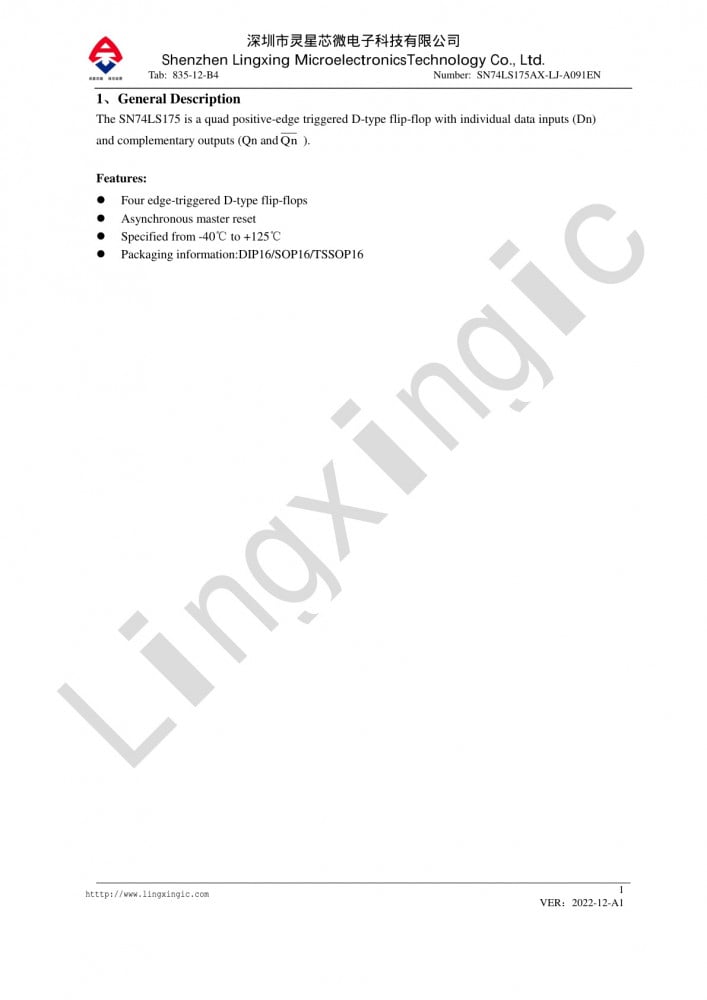 SN74LS175DR(LX) datasheet page 4