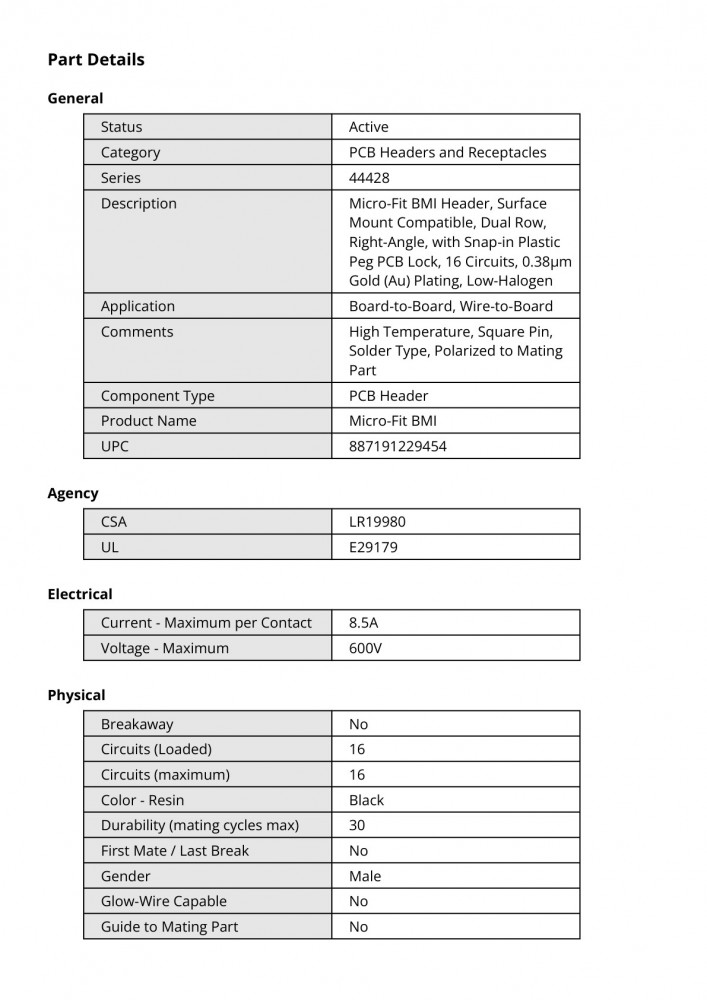 Technical document image 2 for MOLEX 444281682