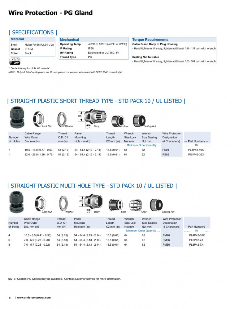 Anderson Power SPEC Pak technical document page 6