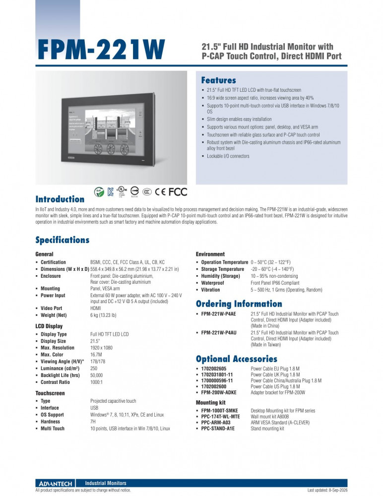 FPM-221W product document image 1