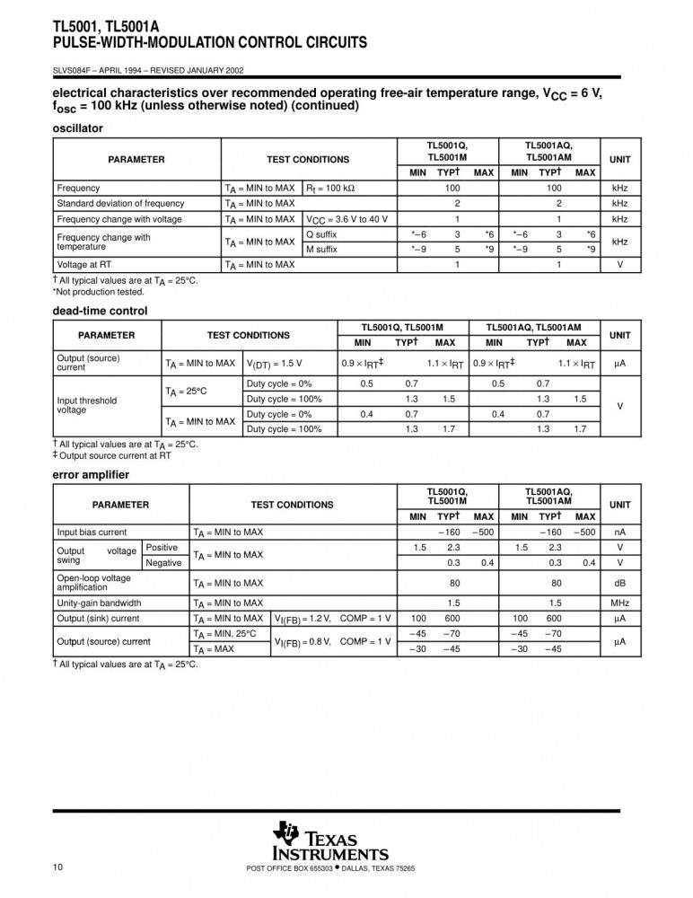 TL5001 datasheet page 10