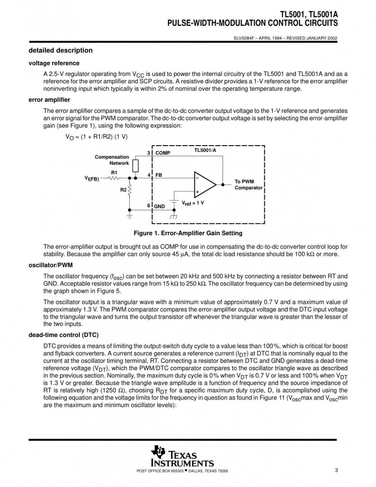 TL5001 datasheet page 3