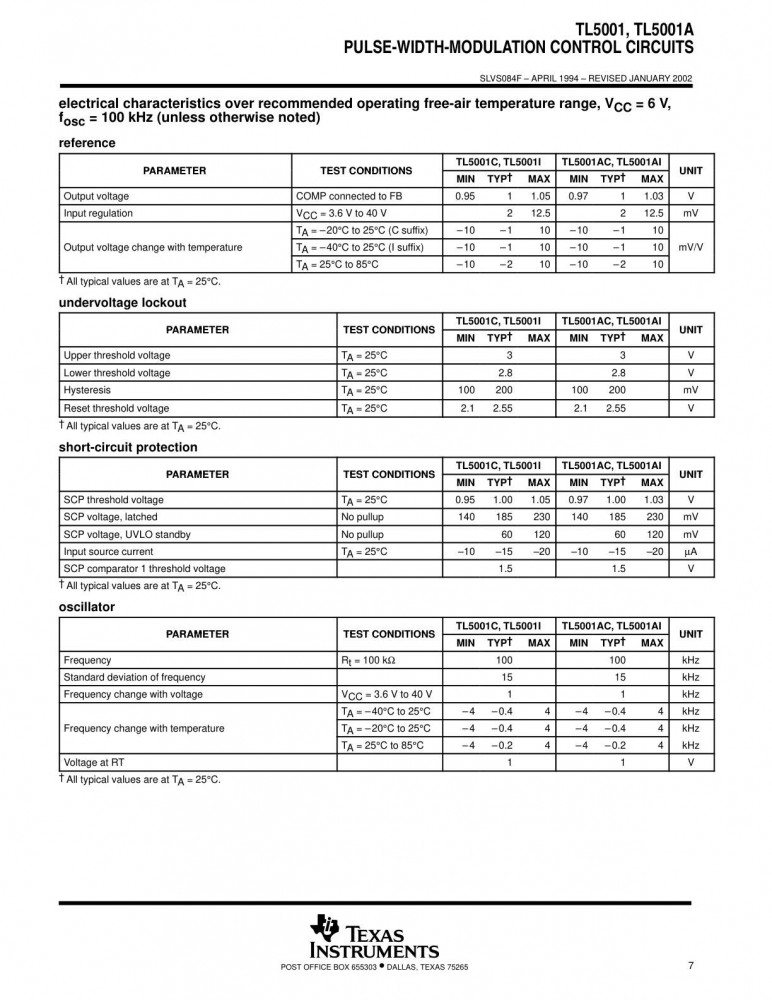 TL5001 datasheet page 7